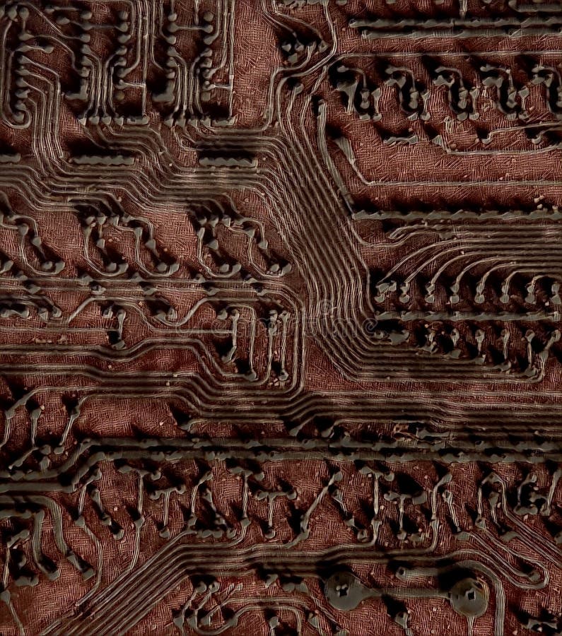 Abstract Solder Connections of an Old Computer Circuit Board Stock ...