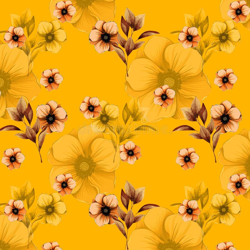 Abstract a Solid Batik Flowers Arrangement with Medium Color, All Over ...