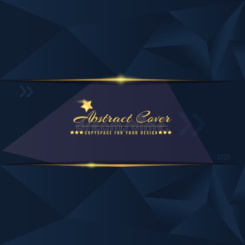 Abstract and Solid Dark Cover Design Template with Glowing Golden ...