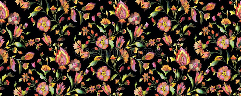 Abstract Solid Flower Arrangement, All Over Design with a Solid ...