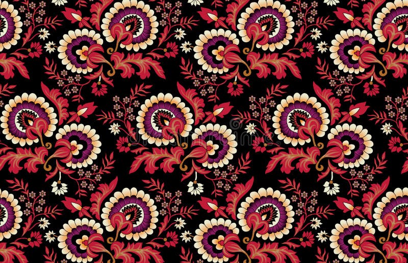 Abstract Solid Flowers Arrangement, All Over Design with Solid ...