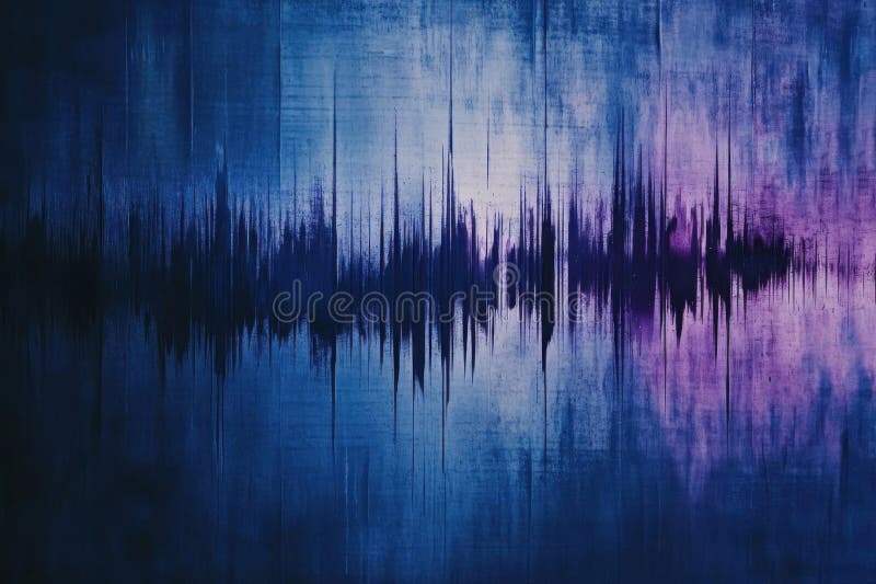 Abstract Sonic Visuals, Gradient Waves in Shades of Blue and Purple ...