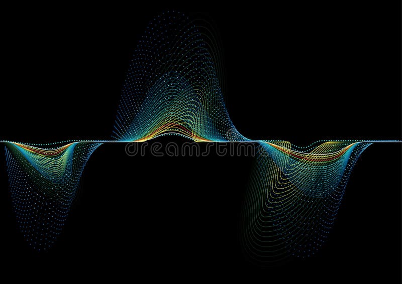 Abstract Sound Wave Background on Black Background Stock Vector ...