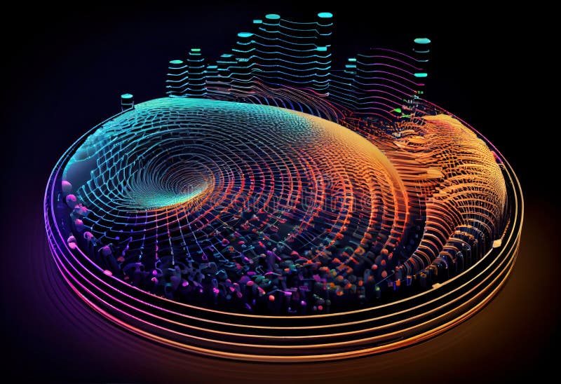 Abstract Sound Wave Background with Dynamic Music Particle Flow ...