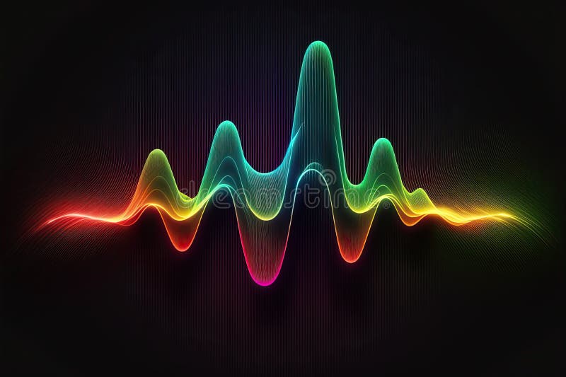 Sound Wave Equalizer Design. Colorful Dynamic Sound Wave on Black ...