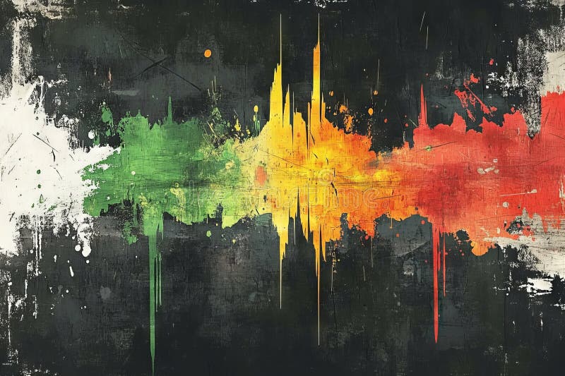 An Abstract Sound Wave Featuring a Glitch Effect Against a Dark ...