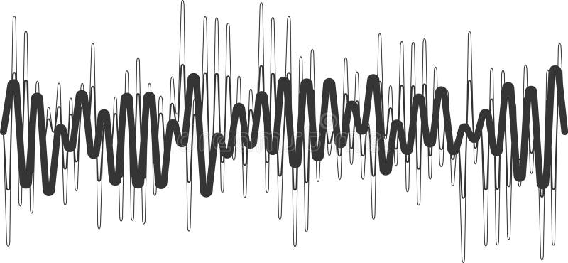 Abstract Sound Wave Flowing through Space, Visualized with a Bold Line ...