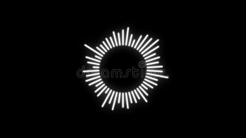 Abstract Sound Wave Lines Circle Animation on Black Background Stock ...