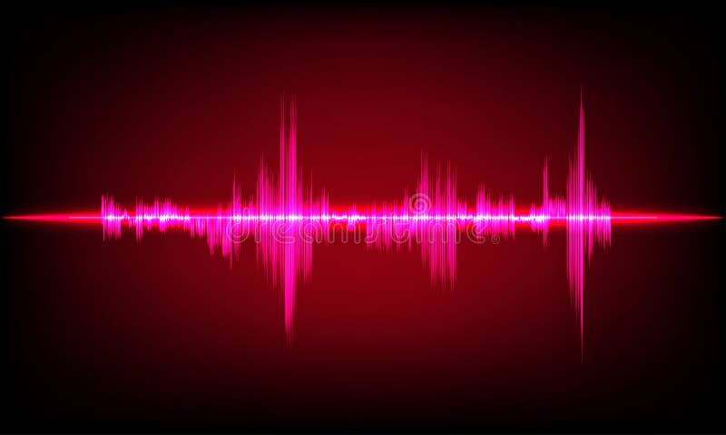 Abstract Sound Wave Red Digital Frequency Wavelength Graphic Design ...
