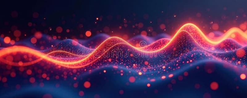 Abstract Sound Wave Visualization, Musical Notes Flowing , Gradient ...