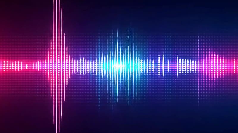 Abstract Sound Wave Visualization with Vibrant Pink and Blue Glowing ...