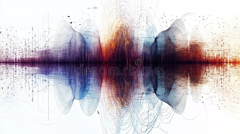 Abstract Sound Wave Visualizations in Vibrant Colors Reflecting on a ...