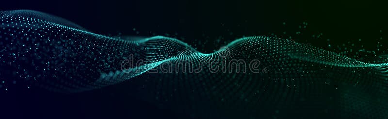 Abstract Sound Wave Web Banner. Artificial Intelligence Expressed by ...