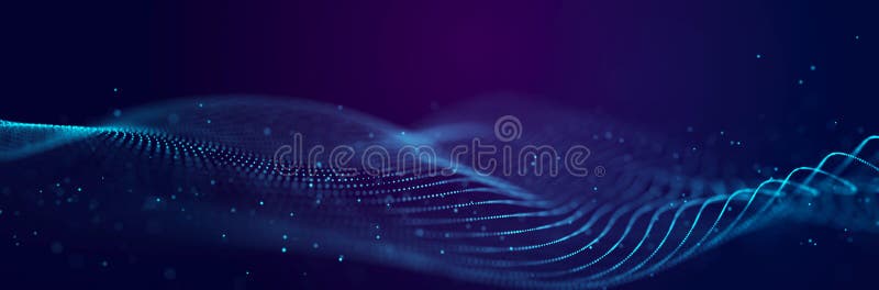 Abstract Sound Wave Web Banner. Artificial Intelligence Expressed by ...