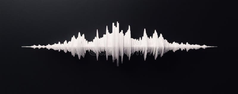 Abstract Sound Waveform 3D Render Minimalist Design Audio Frequency ...