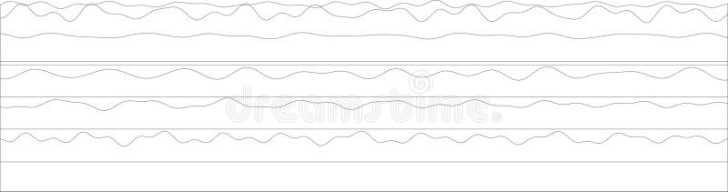 Abstract Sound Waves: Curved Lines on White Background Stock ...