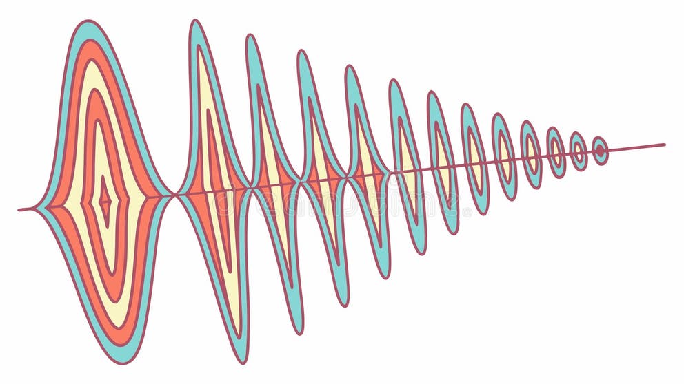 Abstract Sound Waves Distortion, Dynamic Audio Visualizer Art, Vector ...