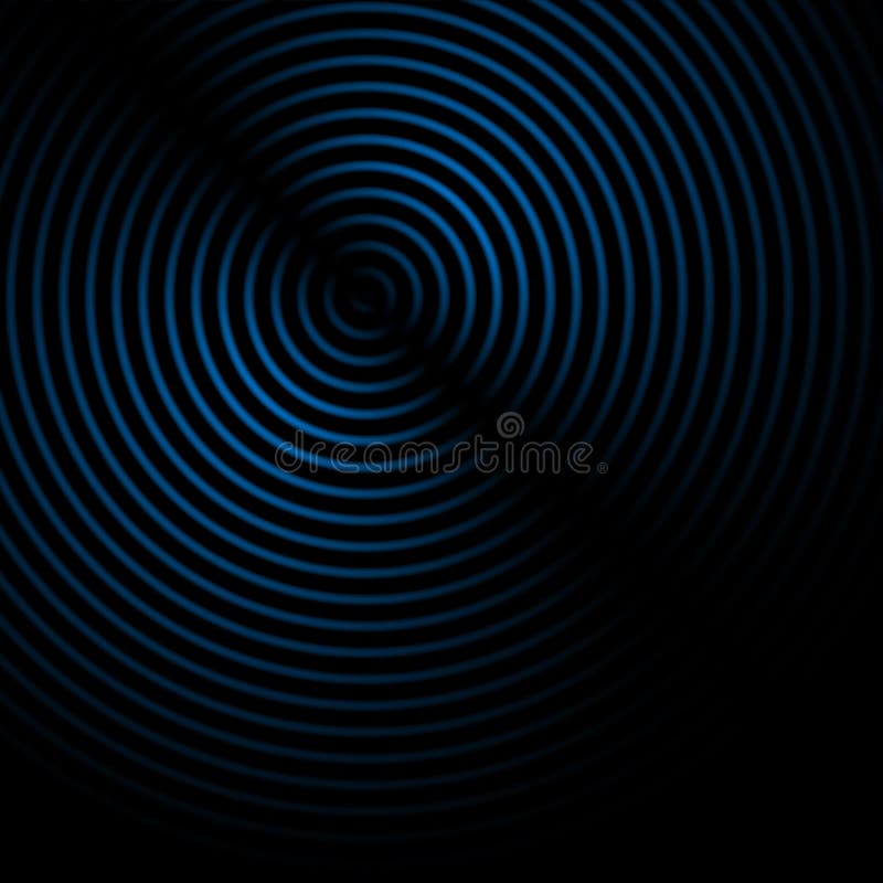 Abstract Sound Waves Effect Blue Color on Black Background Stock ...