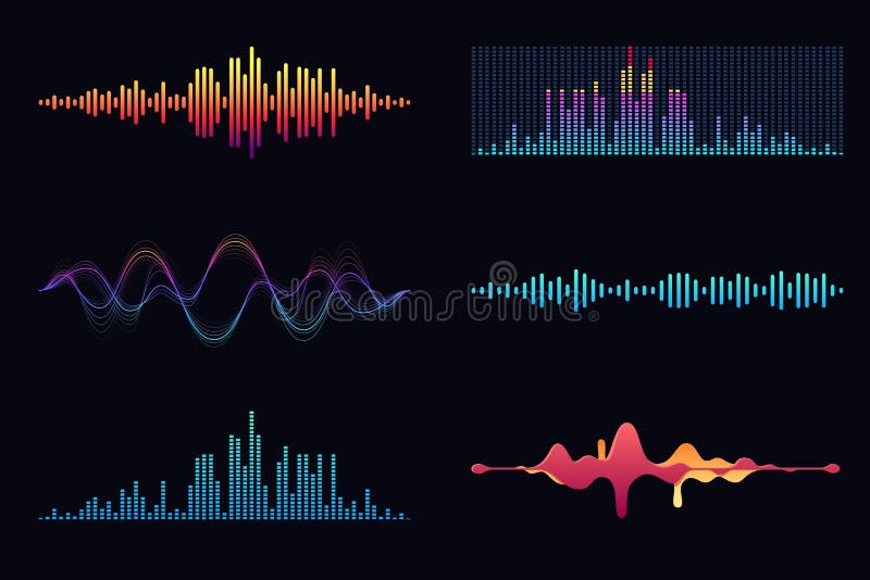 Abstract Sound Waves and Equalizer Visual Representation Stock Vector ...