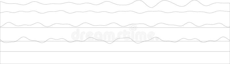 Abstract Sound Waves: Minimalist Black Wavy Lines on a White Background Stock Vector ...