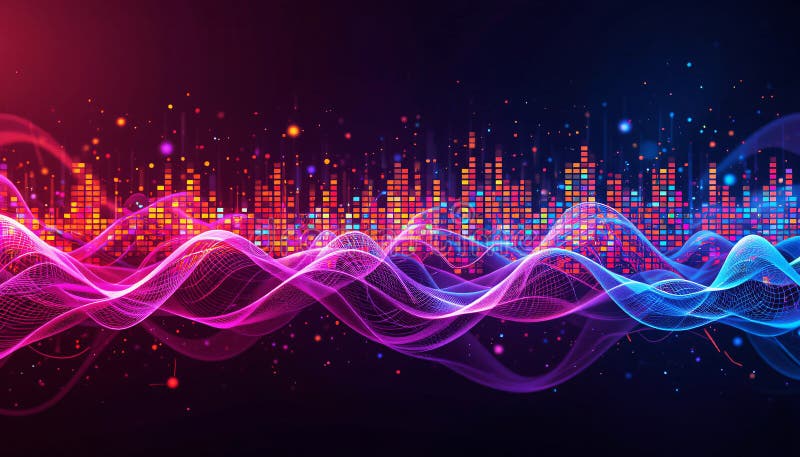 Abstract Sound Waves with Vibrant Color for Music Visuals Stock ...