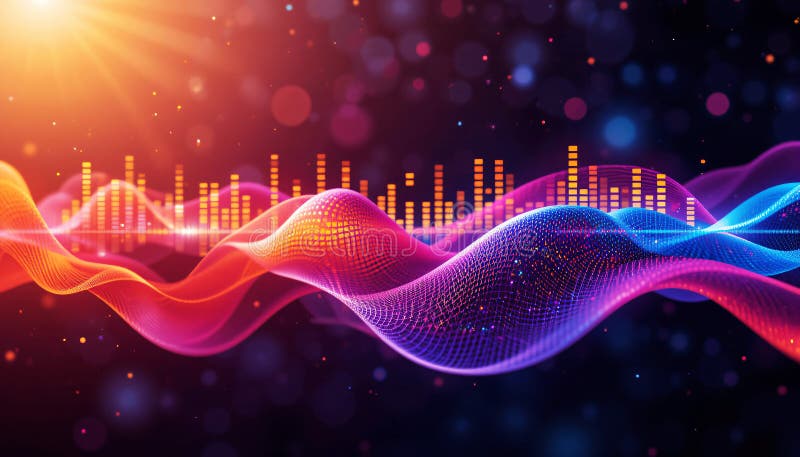 Abstract Sound Waves with Vibrant Color for Music Visuals Stock ...