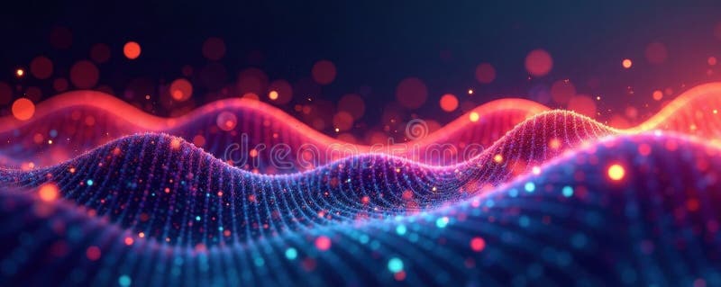 Abstract Sound Waves Visualized As Musical Notes and Flowing Melodies ...