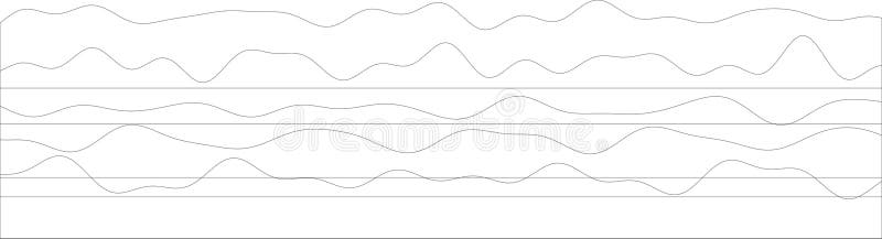 Abstract Sound Waves in White Background with Multiple Lines Stock ...