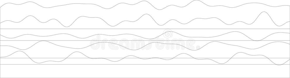 Abstract Sound Waves in White Background with Multiple Lines Stock ...