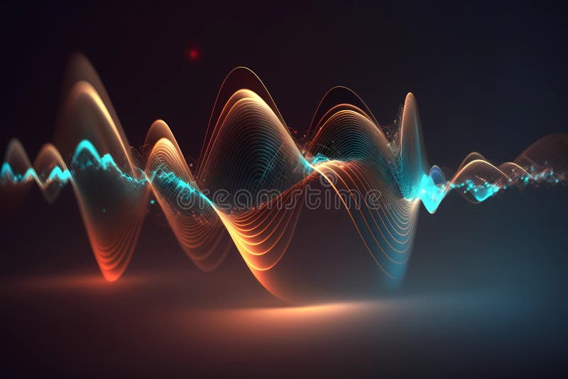 Abstract Soundwave Visual Background. Abstract Digital Landscape ...