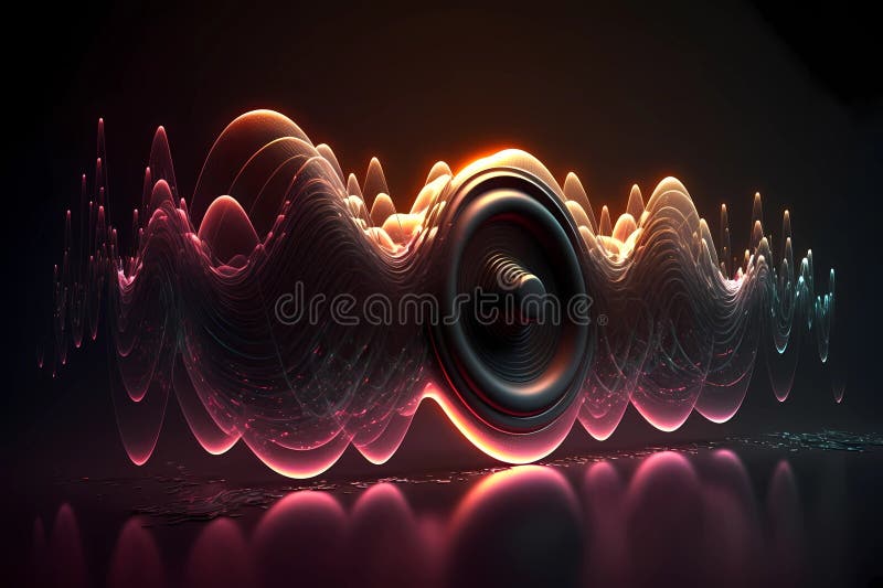 Abstract Soundwave Visual Background. Abstract Digital Landscape ...