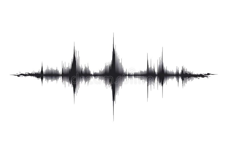 Abstract Soundwave Visualization with Black and White Design Stock ...
