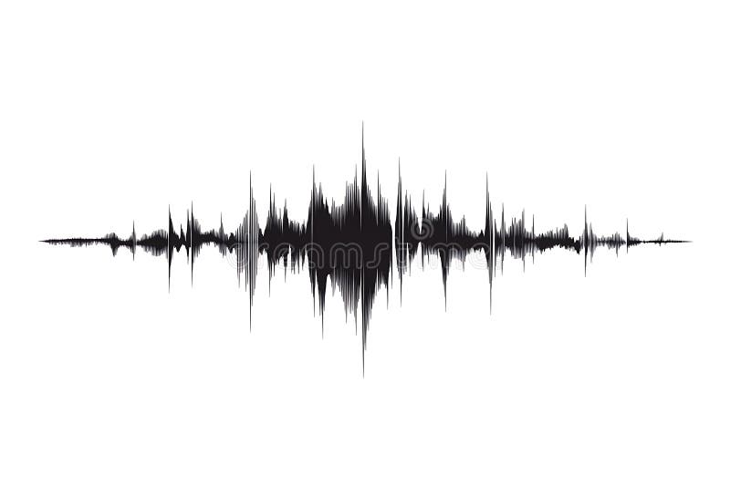 Abstract Soundwave Visualization with Bold Black and White Design Stock ...