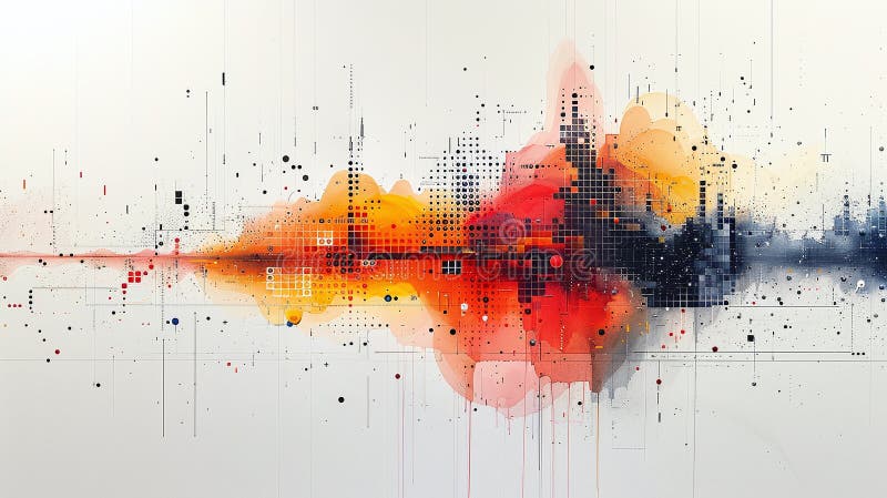 Abstract Soundwave Visualization a Symphony of Color and Data on White ...