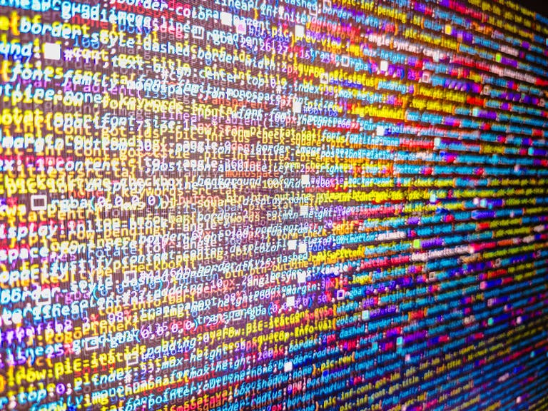 Abstract Source Code Background. Coding Cyberspace Concept. Vivid ...