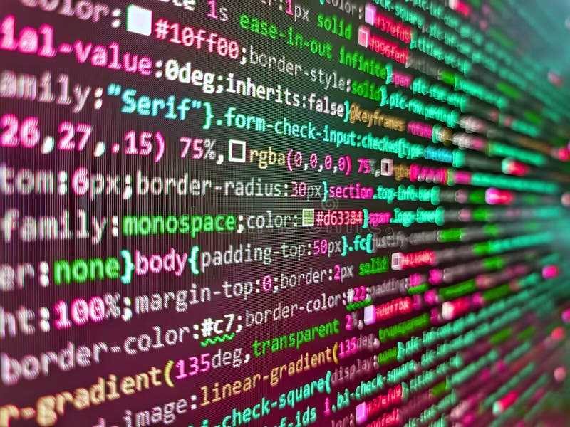 Abstract Source Code Background Laptop Screen Show Abstract Computer Programming Code Script