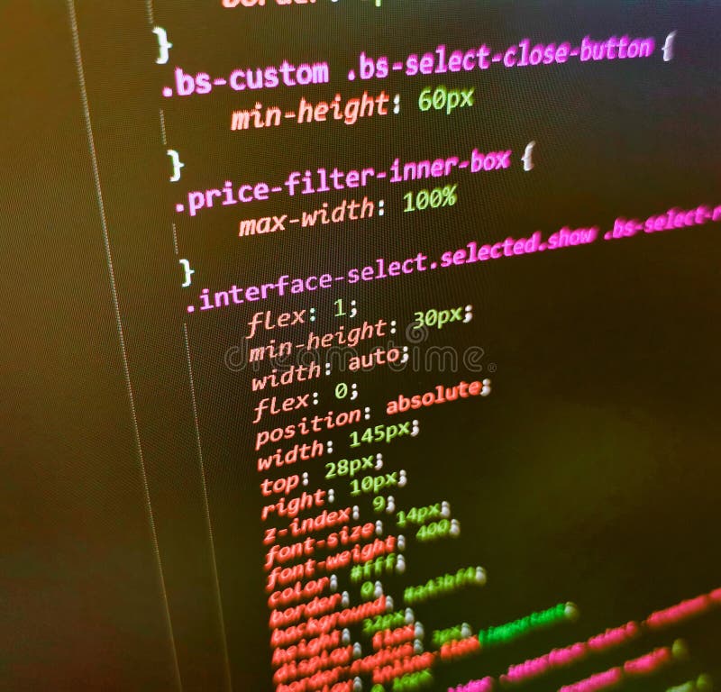 Abstract Source Code Background Monitor Closeup Of Function Source Code Programming Code