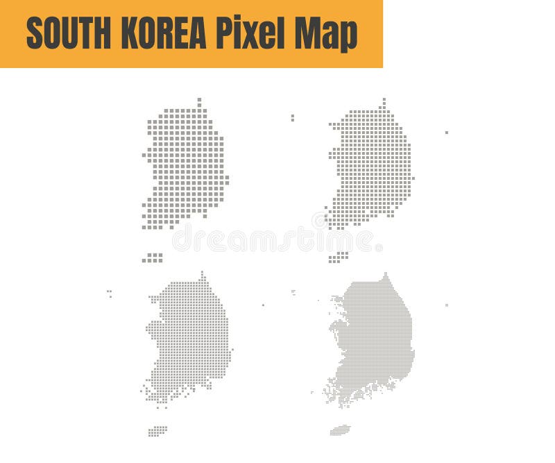 Abstract South Korea Map with Dot Pixel Spot Modern Concept Design ...