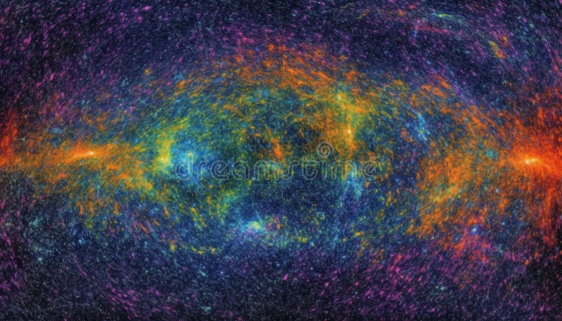 Abstract Space Backdrop with Glowing Multi Colored Nebula and Star ...