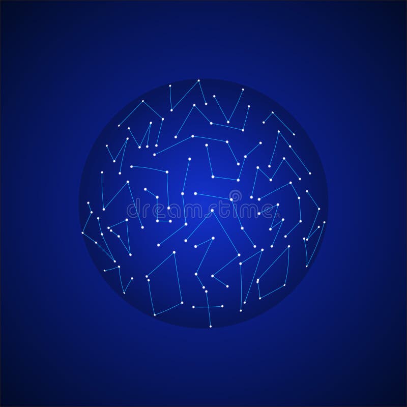 Abstract Space Background with Constellations Stock Vector ...