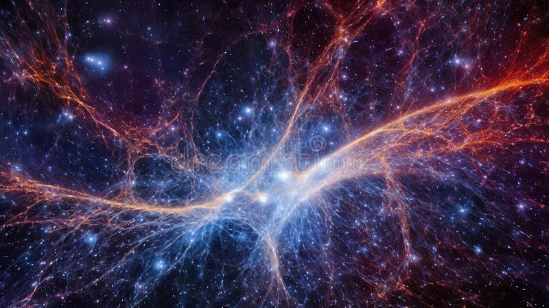 Abstract Space Background with Galaxy Superclusters. a Large Cluster of ...