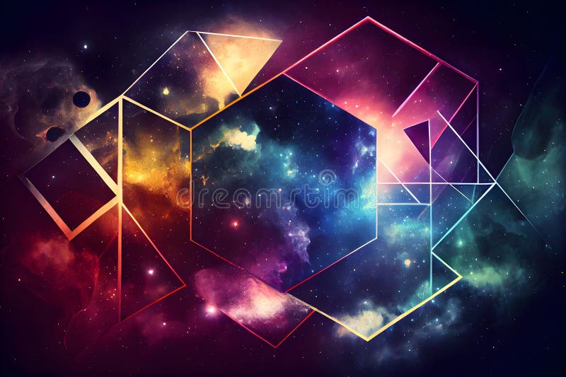 Abstract Space Background with Geometric Shapes. AI Generative Stock ...