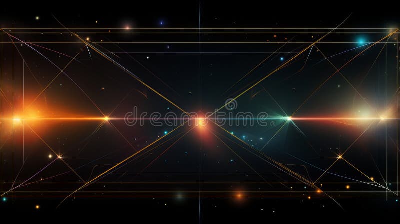 Abstract Space Background with Glowing Lines and Stars Stock ...