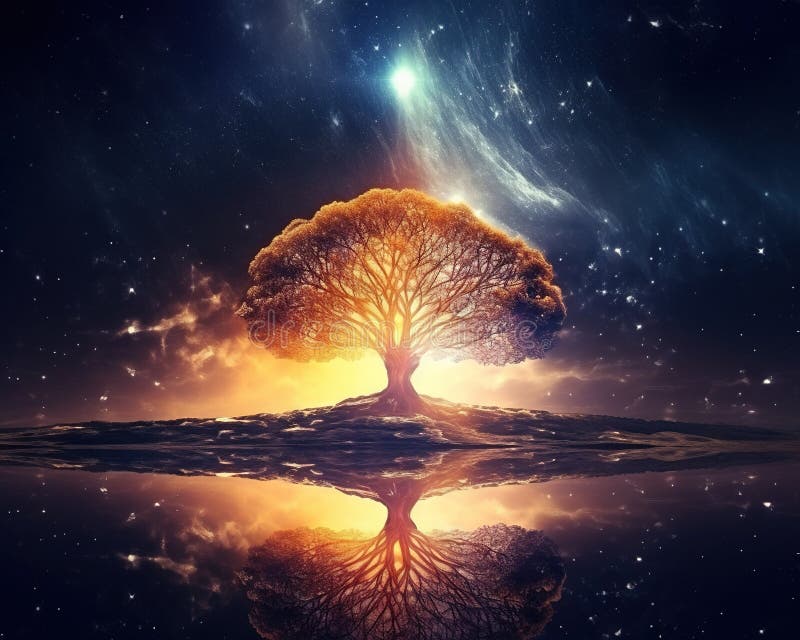 Abstract Space Tree Wallpaper
