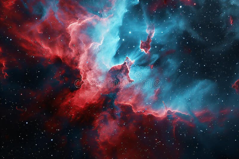 Abstract Space Background with Nebula and Stars Stock Illustration ...