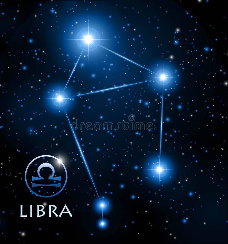 Abstract Space Background with Stars and Libra Constellation Stock ...