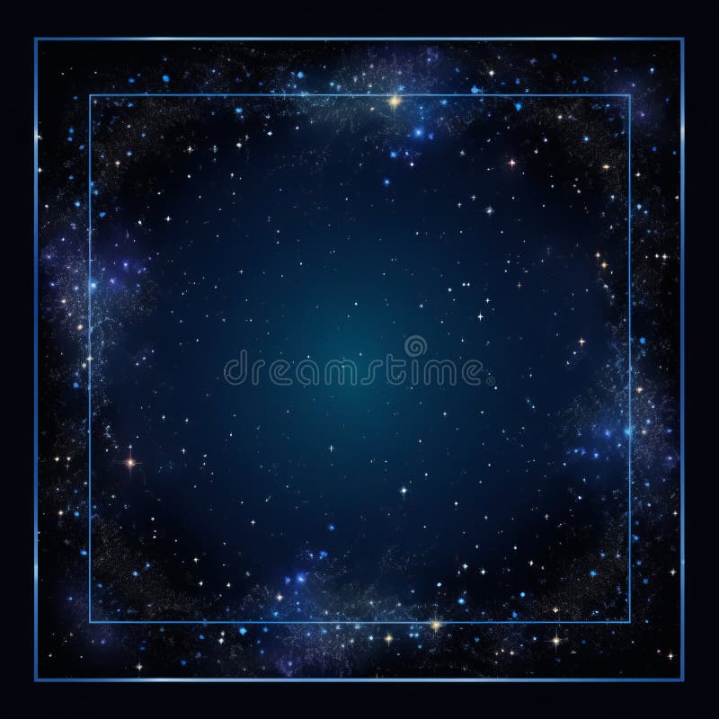 An Abstract Space Background with Stars and a Square Frame Stock ...
