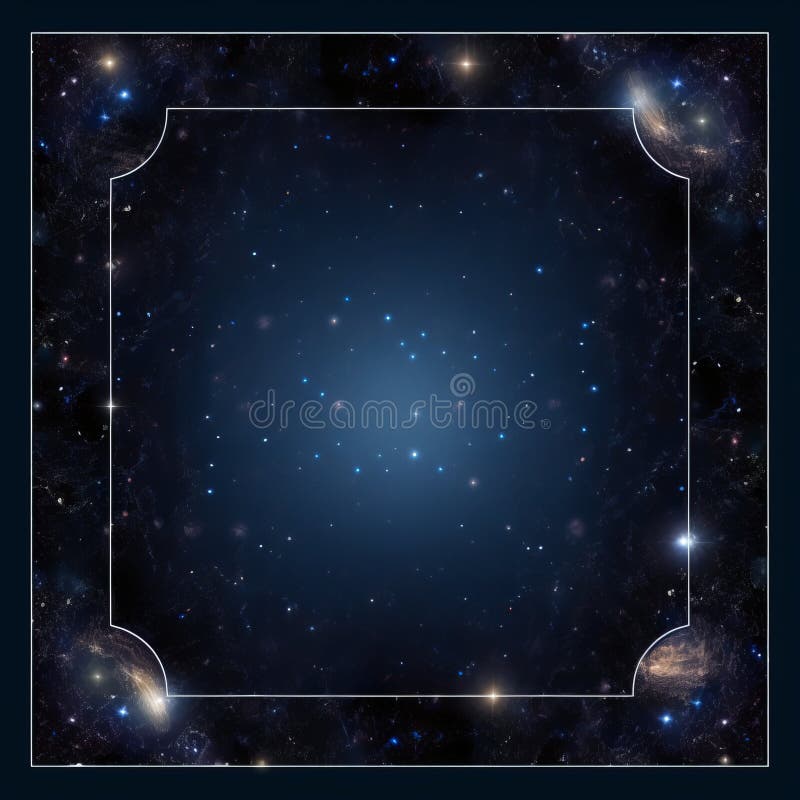 An Abstract Space Background with Stars and a Square Frame Stock Photo ...