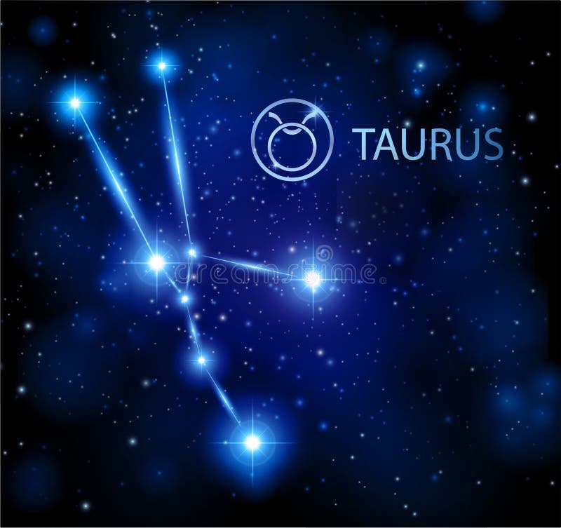 Abstract Space Background with Stars and Taurus Constellation Stock ...