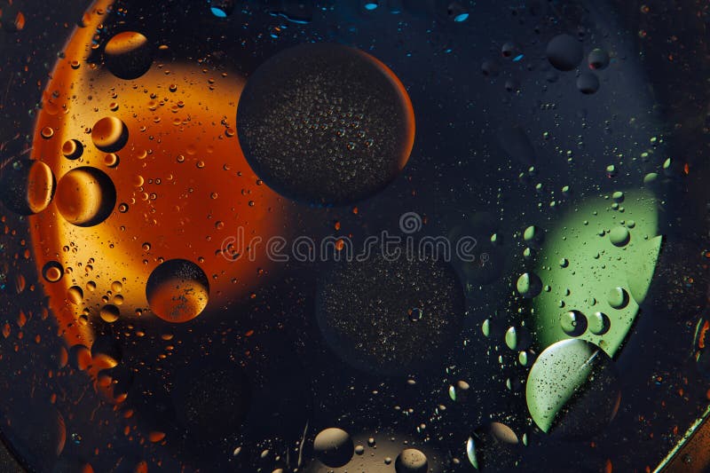 Abstract Space Background. Water Drops of Different Colours Stock Image ...